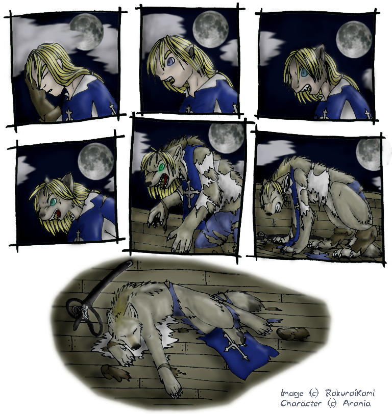Werewolf Transformation Comic Sequence